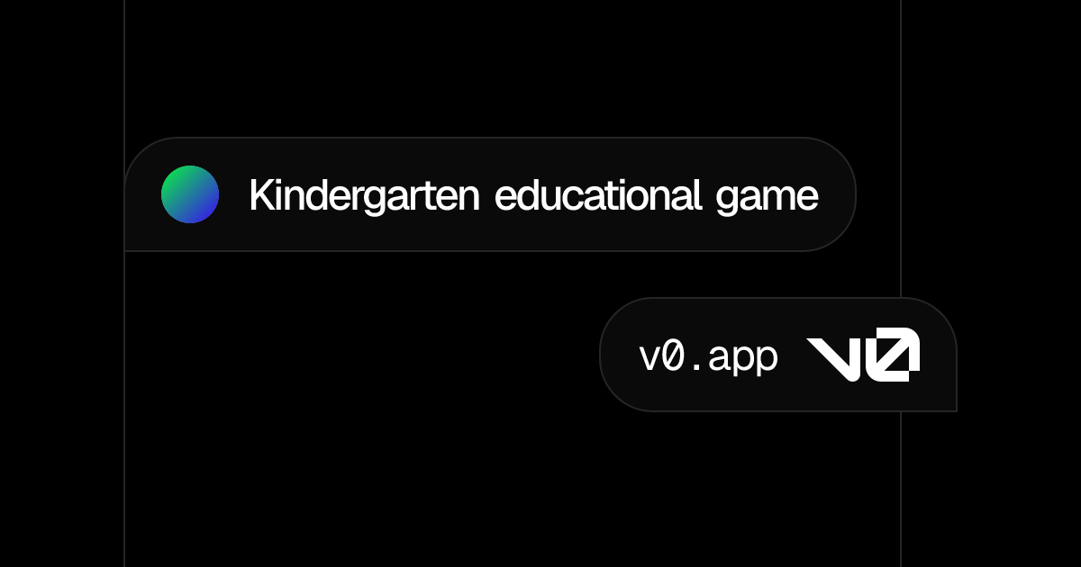 Kindergarten educational game - v0 by Vercel
