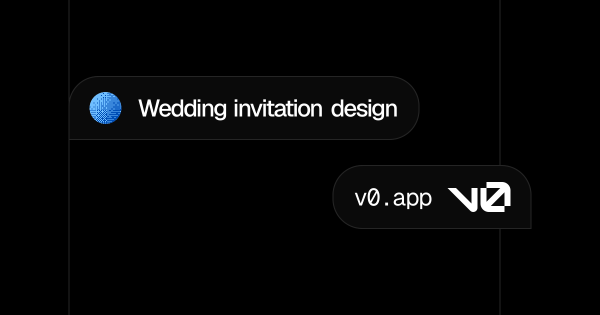 Wedding invitation design - v0 by Vercel
