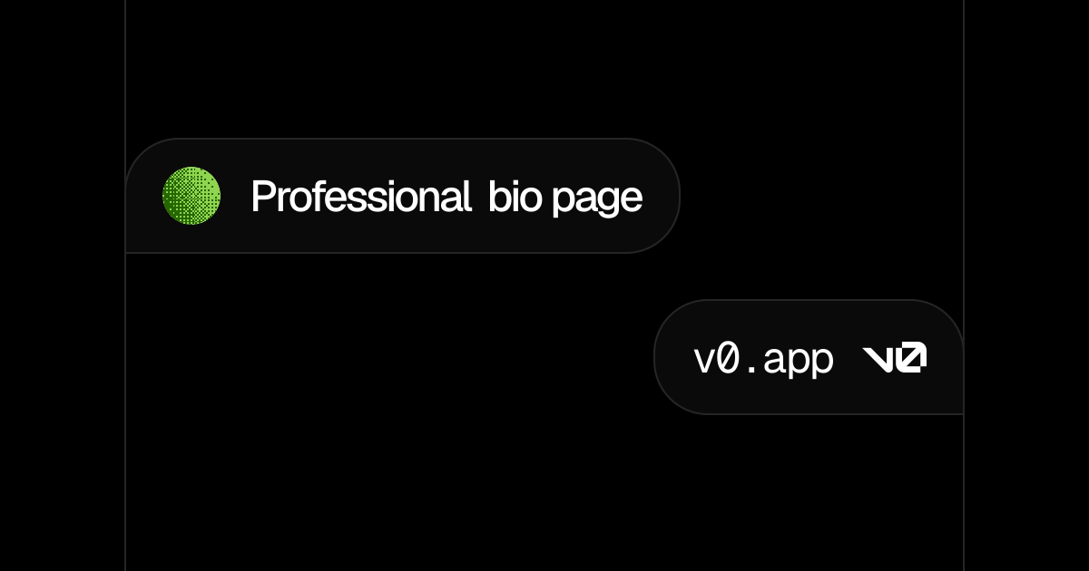 Professional bio page - v0 by Vercel