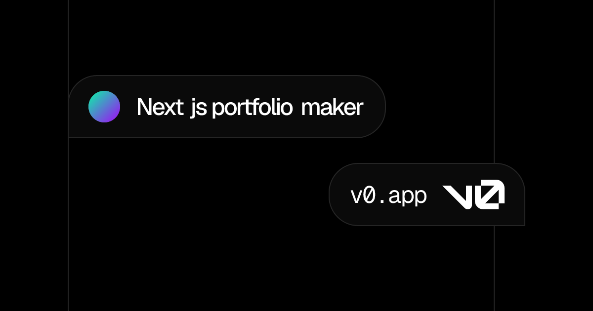 Next js portfolio maker - v0 by Vercel