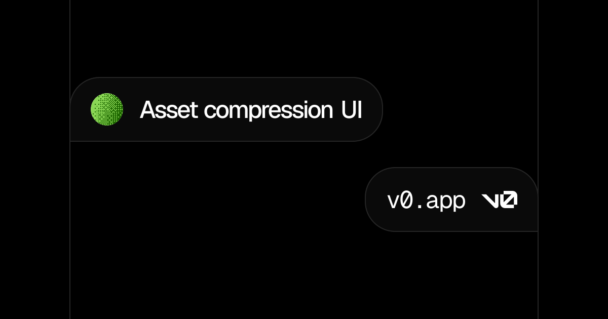 Asset compression UI - v0 by Vercel