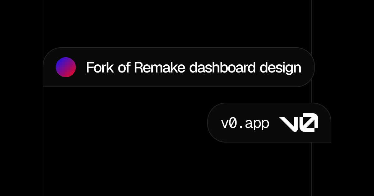Fork of Remake dashboard design - v0 by Vercel