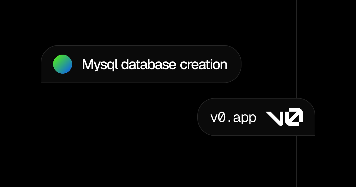 Mysql Database Creation V0 By Vercel 6485