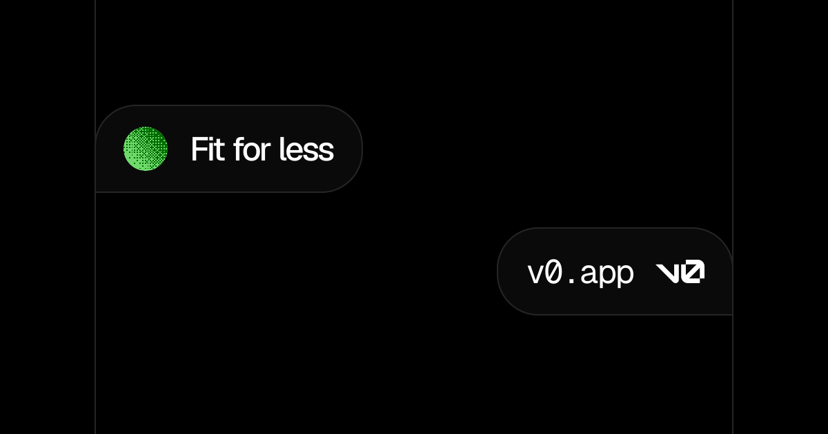 Fit for less - v0 by Vercel