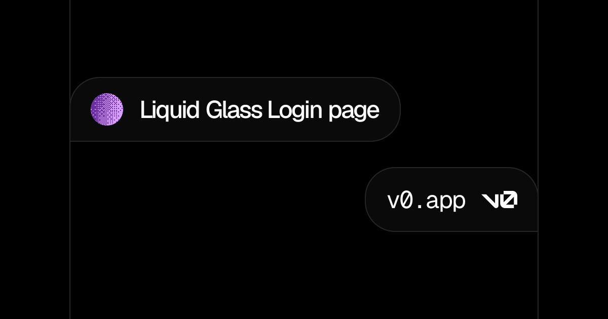 Liquid Glass Login page - v0 by Vercel