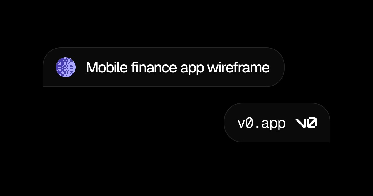 Mobile finance app wireframe - v0 by Vercel