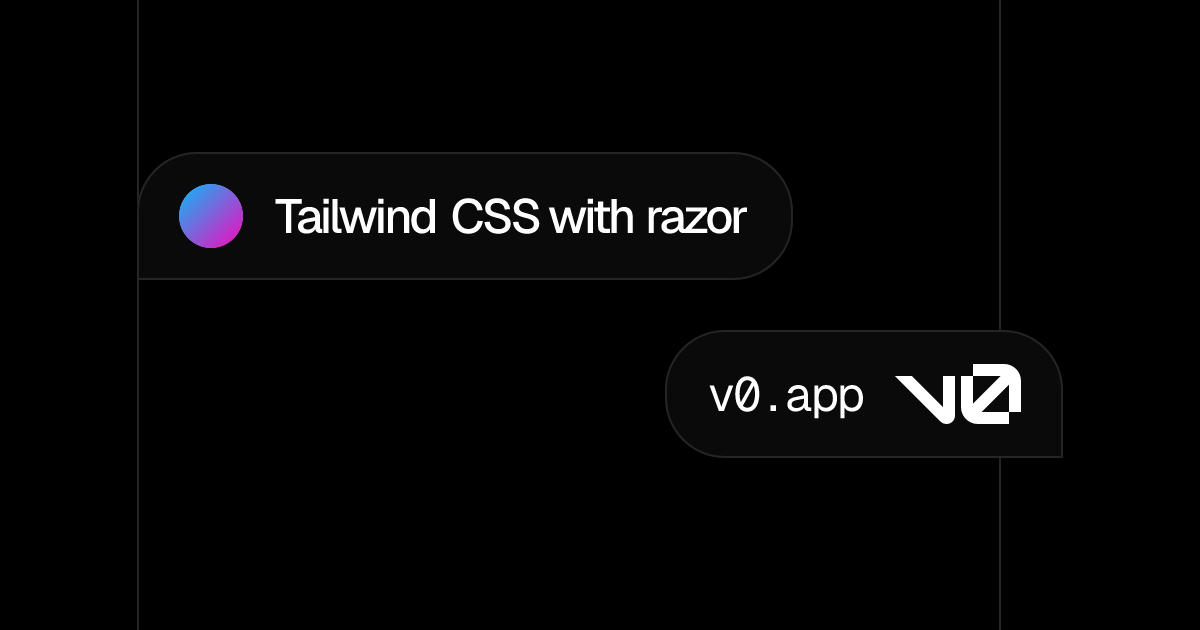 Tailwind Css With Razor V0 By Vercel