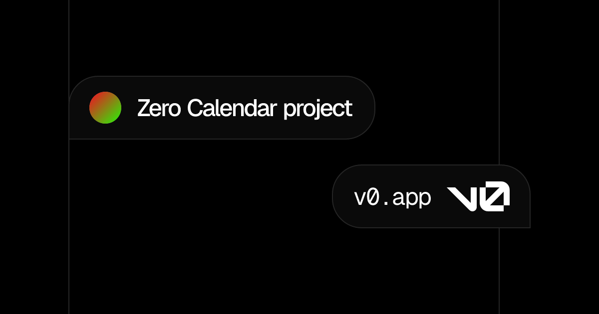 Zero Calendar project - v0 by Vercel