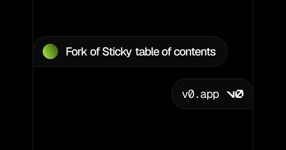 Fork of Sticky table of contents - v0 by Vercel