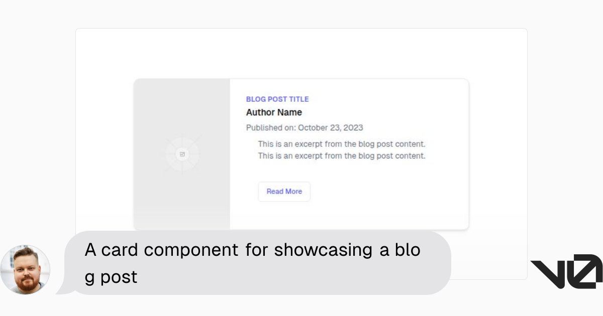A card component for showcasing a blog post | A shadcn/ui and v0 ...