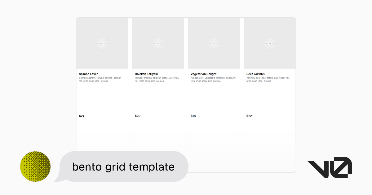 bento grid template | A shadcn/ui and v0 generation - v0