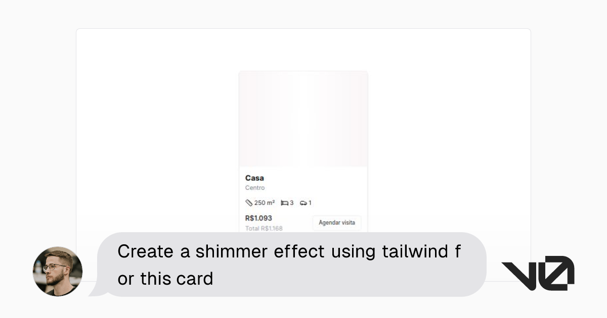 Create a shimmer effect using tailwind for this card | A shadcn/ui and ...