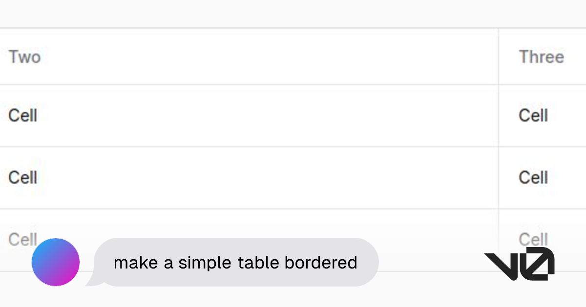 make a simple table bordered | A shadcn/ui and v0 generation - v0