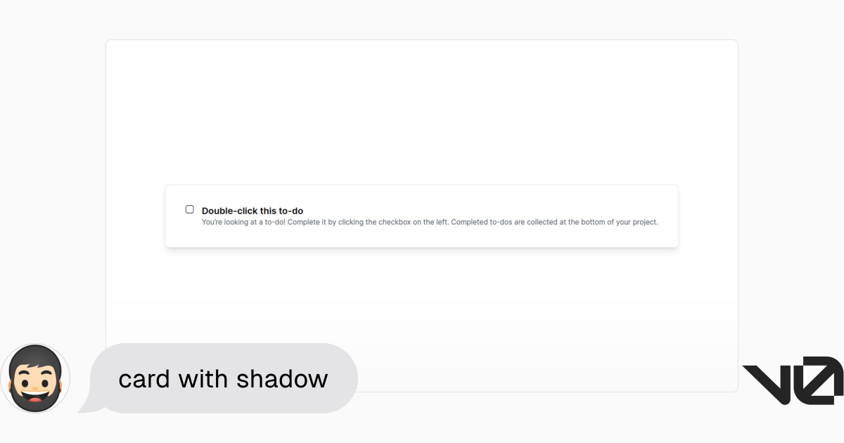 card with shadow | A shadcn/ui and v0 generation - v0