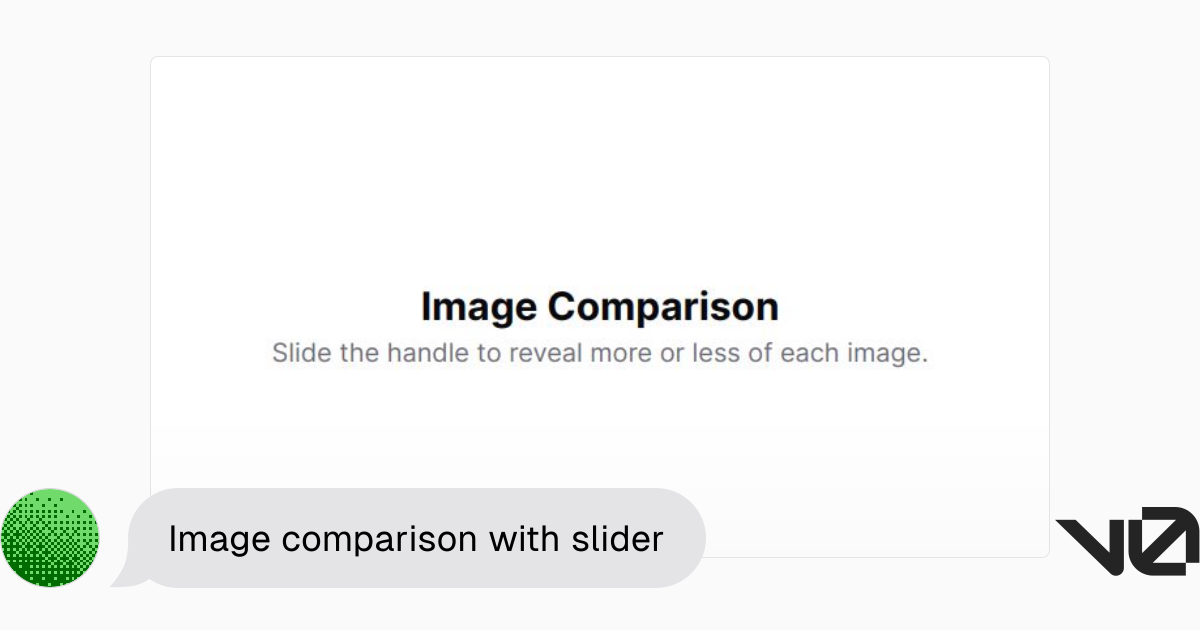 Image comparison with slider | A shadcn/ui and v0 generation - v0