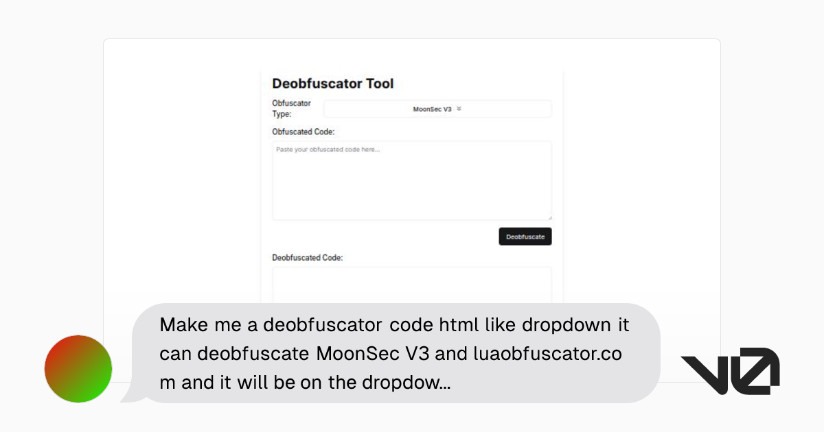 Make me a deobfuscator code html like dropdown it can deobfuscate ...