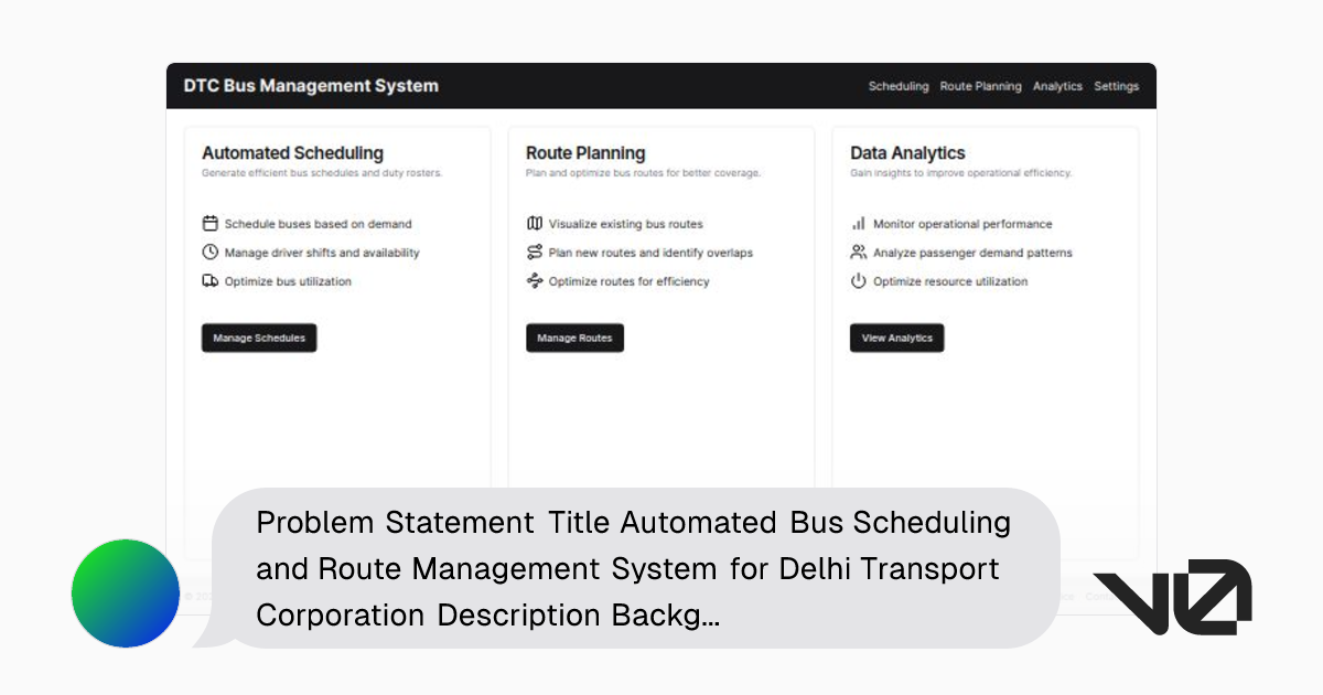 Problem Statement Title Automated Bus Scheduling and Route Management System for Delhi Transport ...