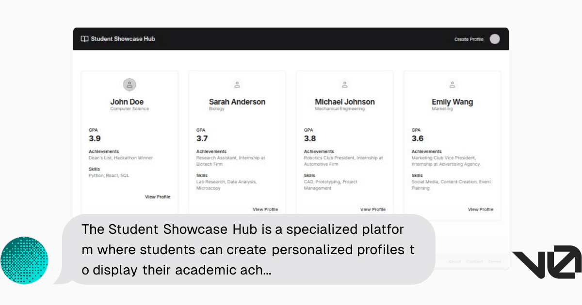 The Student Showcase Hub is a specialized platform where students can ...