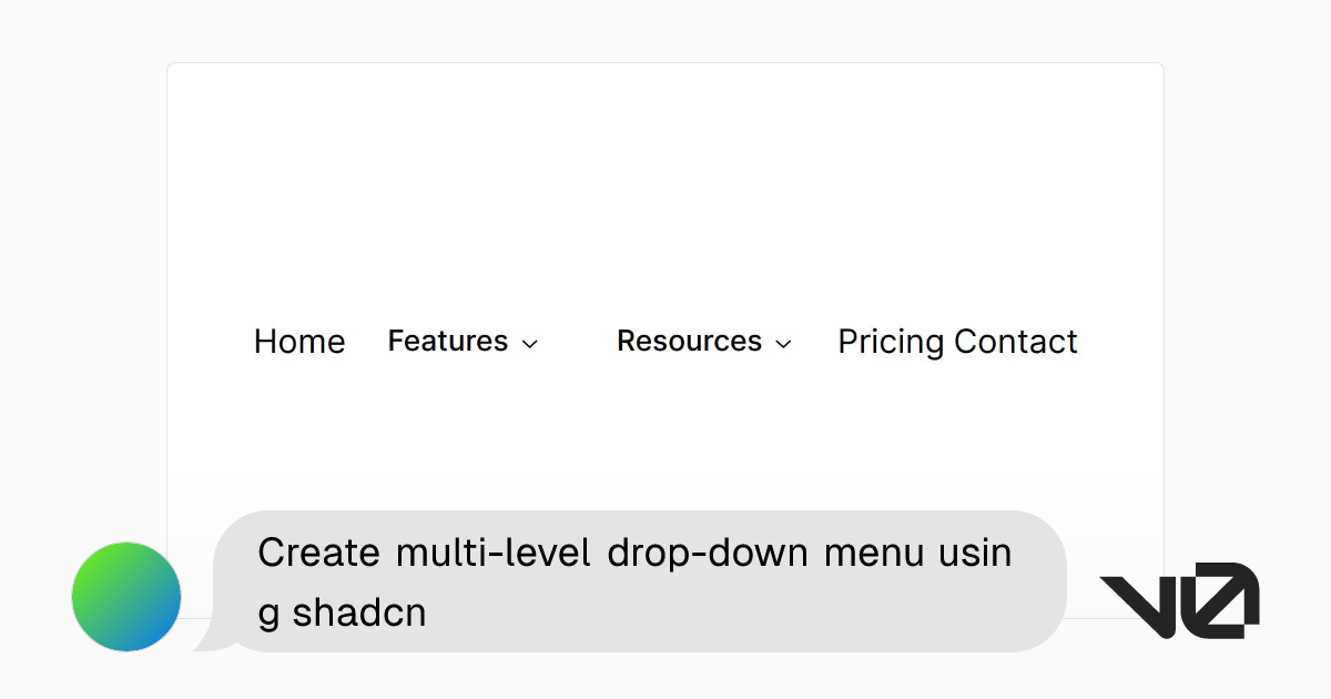 Create multi-level drop-down menu using shadcn | A shadcn/ui and v0 generation - v0