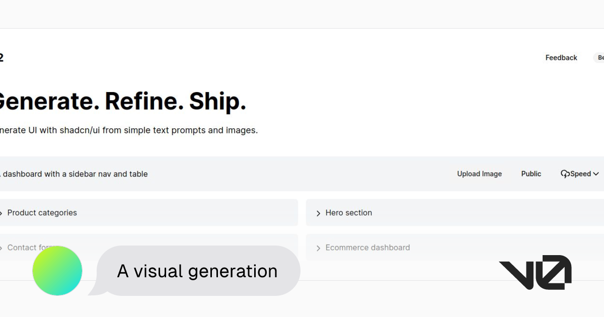 A visual generation | A shadcn/ui and v0 generation - v0