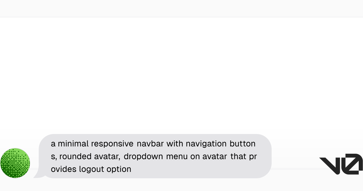 a minimal responsive navbar with navigation buttons, rounded avatar ...