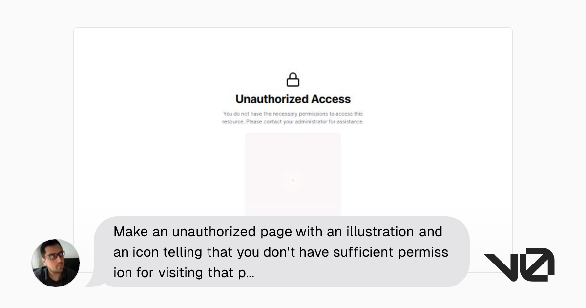 Make an unauthorized page with an illustration and an icon telling that ...