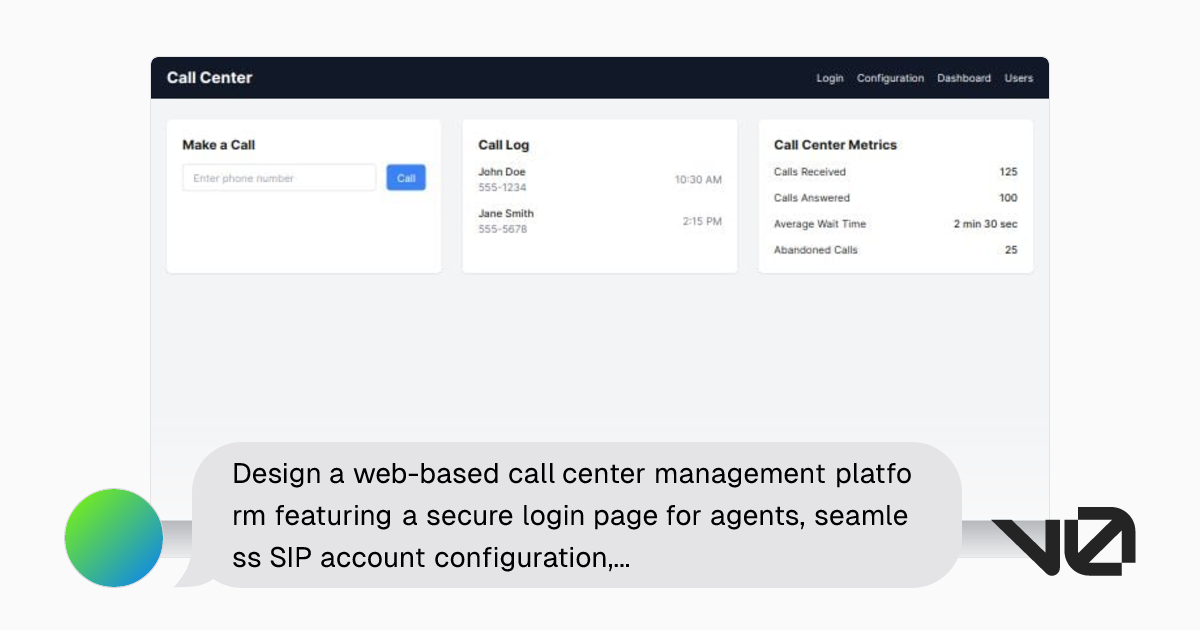 Design a web-based call center management platform featuring a secure ...