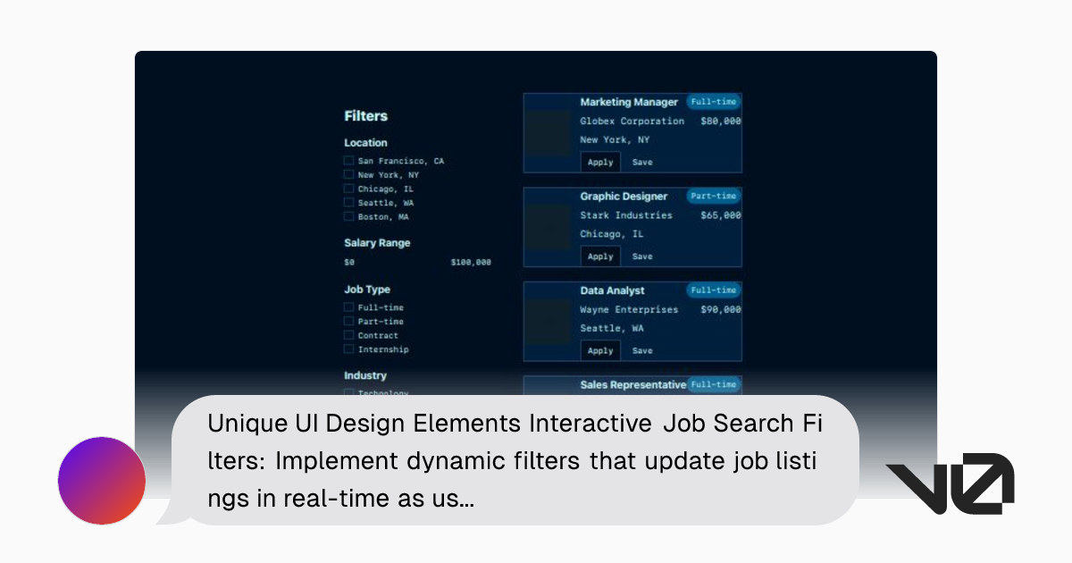 Unique UI Design Elements Interactive Job Search Filters: Implement ...