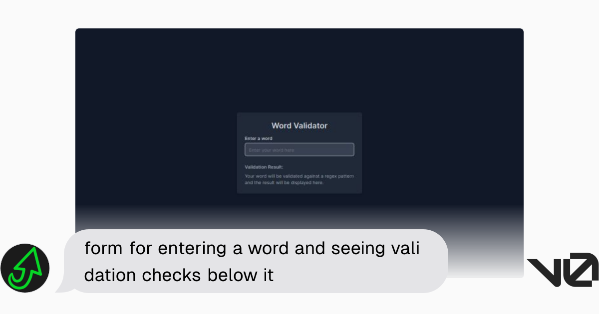 form for entering a word and seeing validation checks below it | A ...