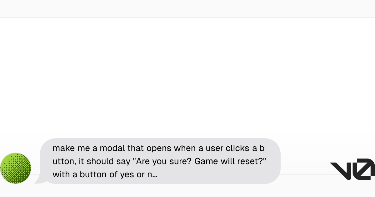 make me a modal that opens when a user clicks a button, it should say ...