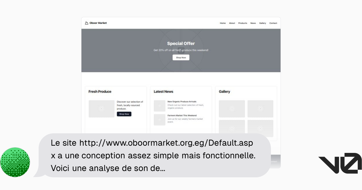 Le site http://www.oboormarket.org.eg/Default.aspx a une conception assez simple mais ...