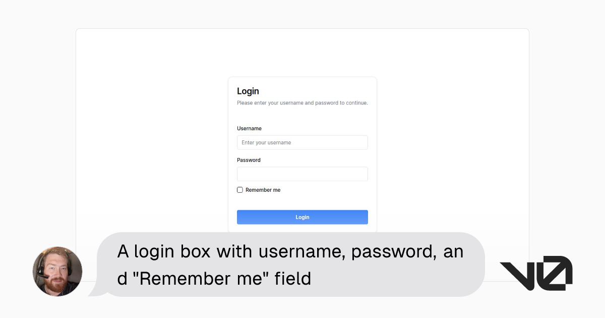A login box with username, password, and "Remember me" field | A shadcn ...