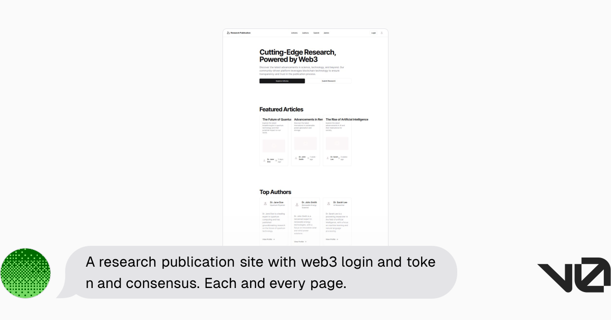 A research publication site with web3 login and token and consensus ...