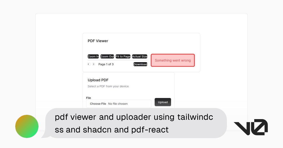 pdf viewer and uploader using tailwindcss and shadcn and pdf-react | A shadcn/ui and v0 ...
