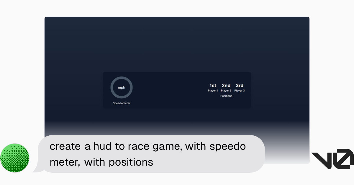 create a hud to race game, with speedometer, with positions | A shadcn ...