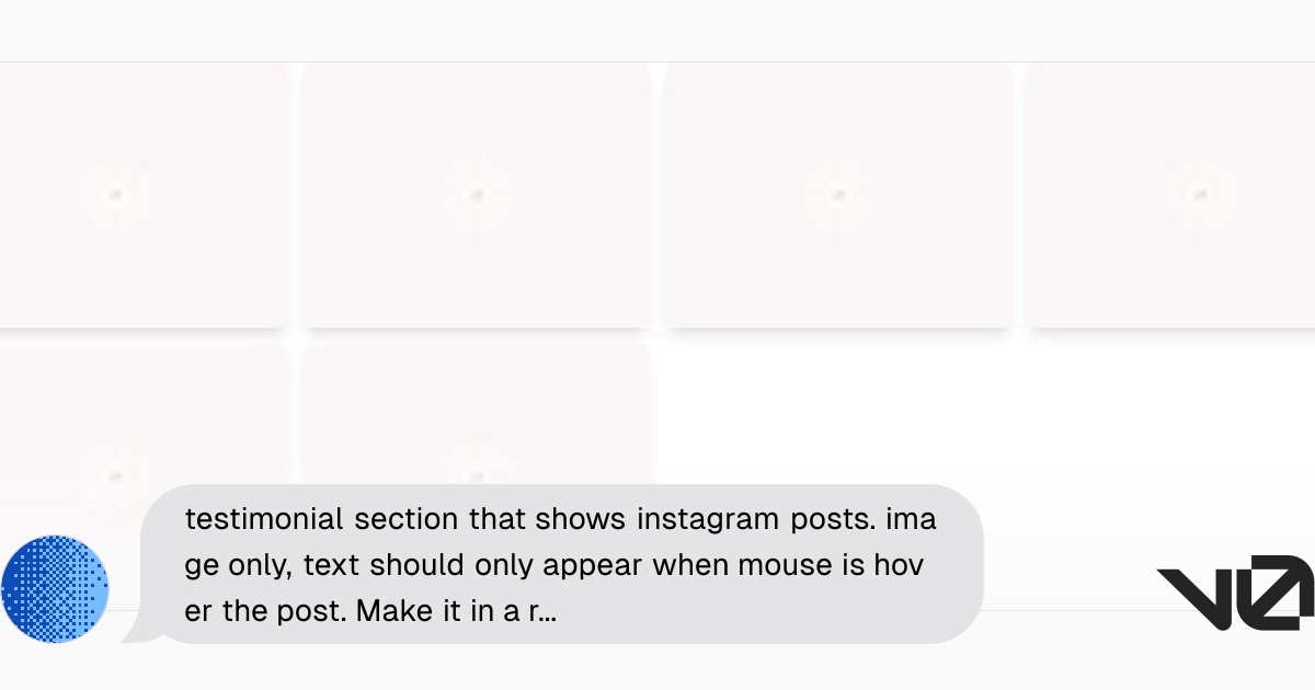 testimonial section that shows instagram posts. image only, text should ...