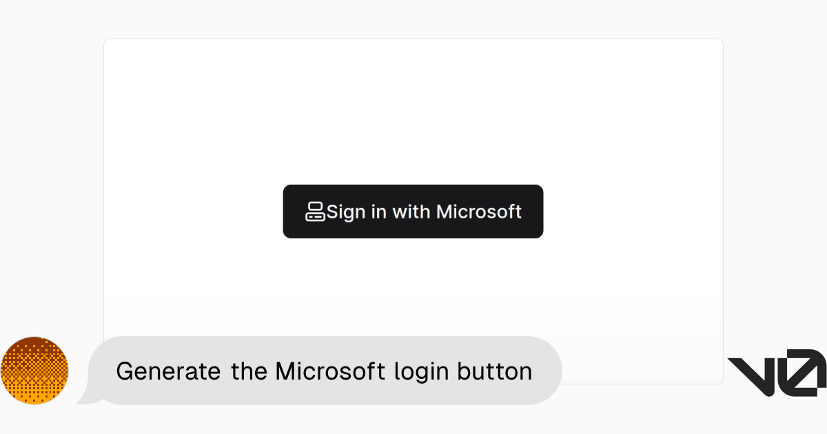 Generate the Microsoft login button | A shadcn/ui and v0 generation - v0
