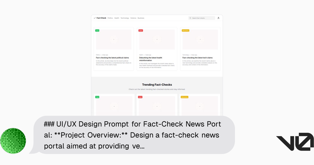 UI/UX Design Prompt for Fact-Check News Portal: **Project Overview ...