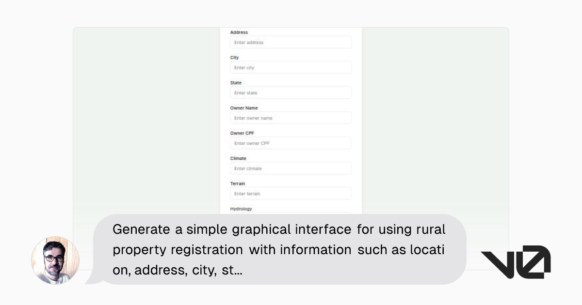 Generate a simple graphical interface for using rural property ...