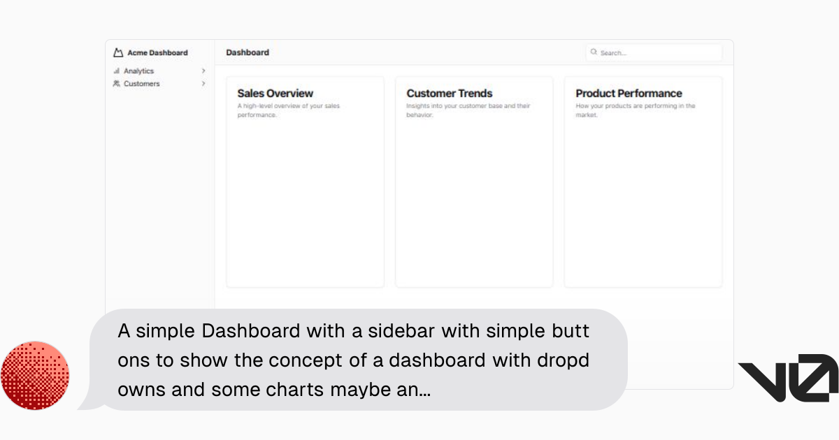 A simple Dashboard with a sidebar with simple buttons to show the ...