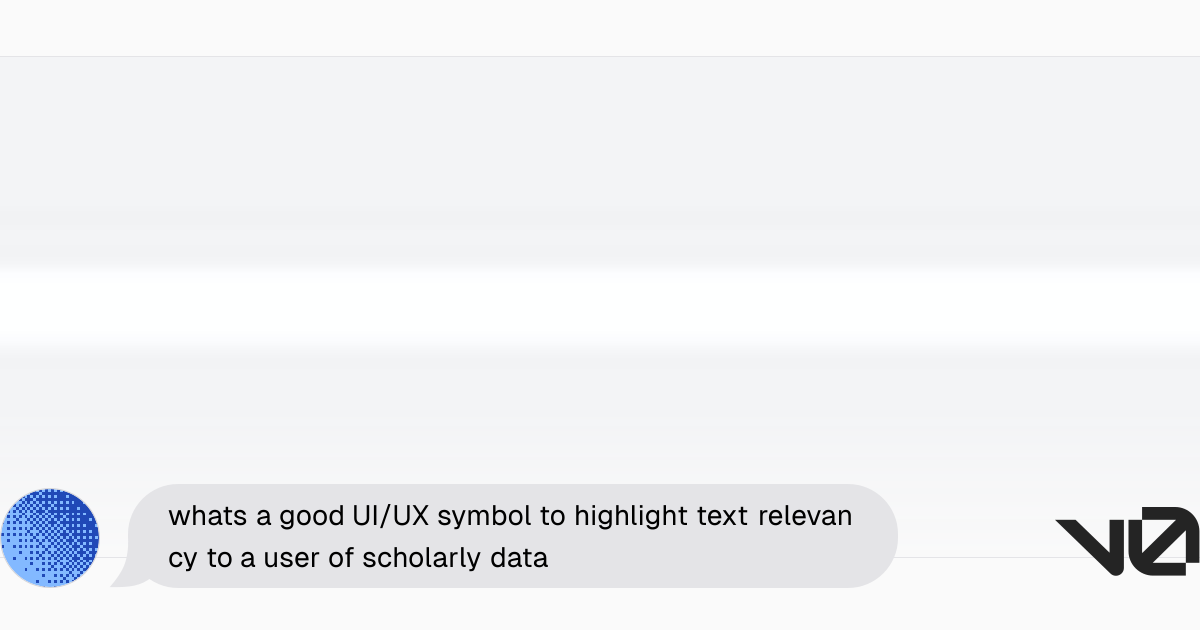 whats a good UI/UX symbol to highlight text relevancy to a user of ...