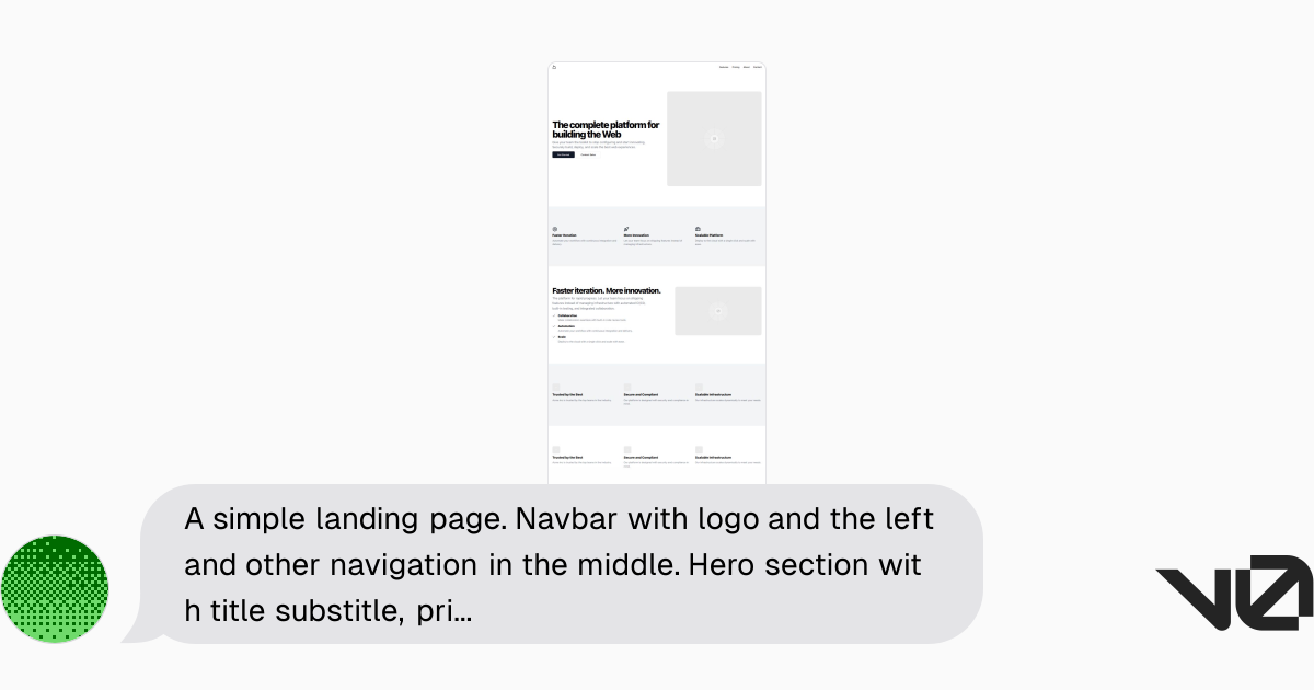 A simple landing page. Navbar with logo and the left and other ...