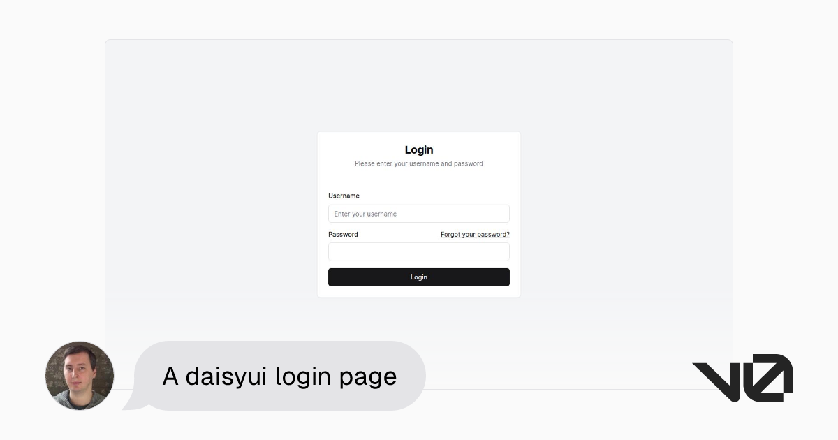 A daisyui login page | A shadcn/ui and v0 generation - v0