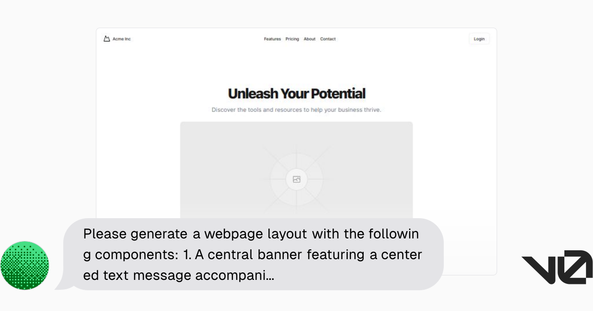 Please generate a webpage layout with the following components: 1. A ...