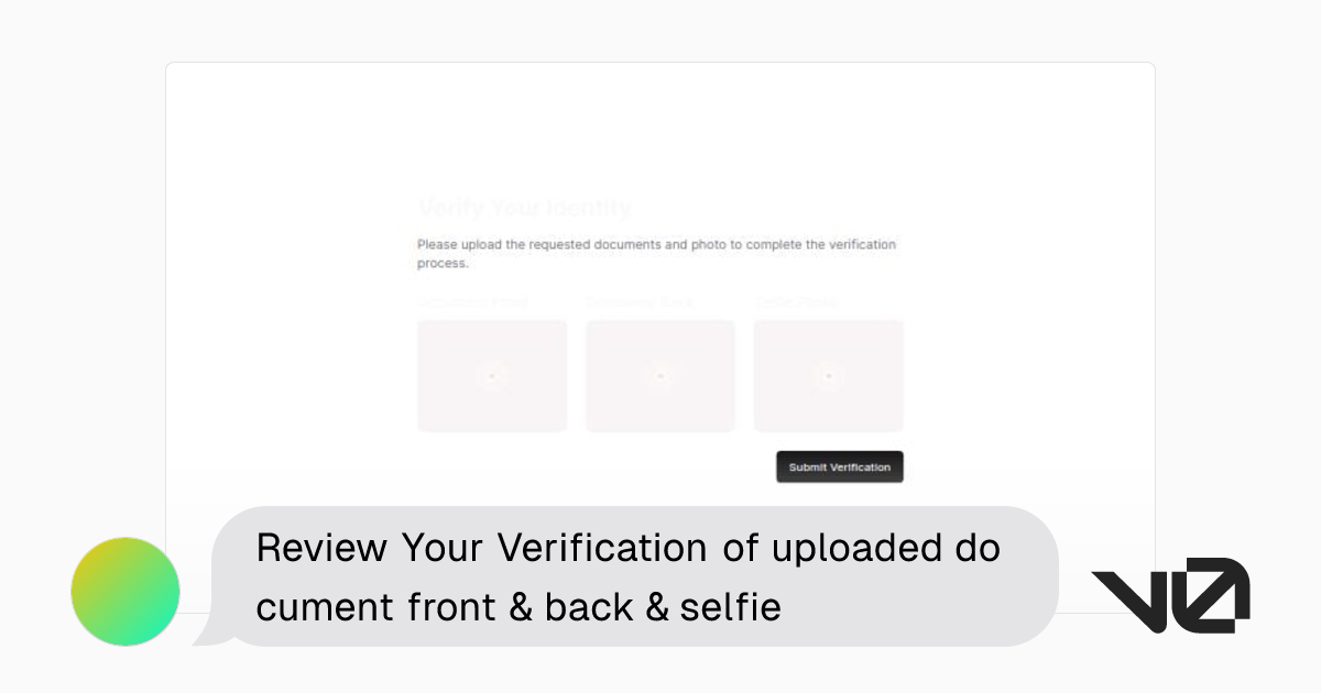 Review Your Verification of uploaded document front & back & selfie | A shadcn/ui and v0 ...