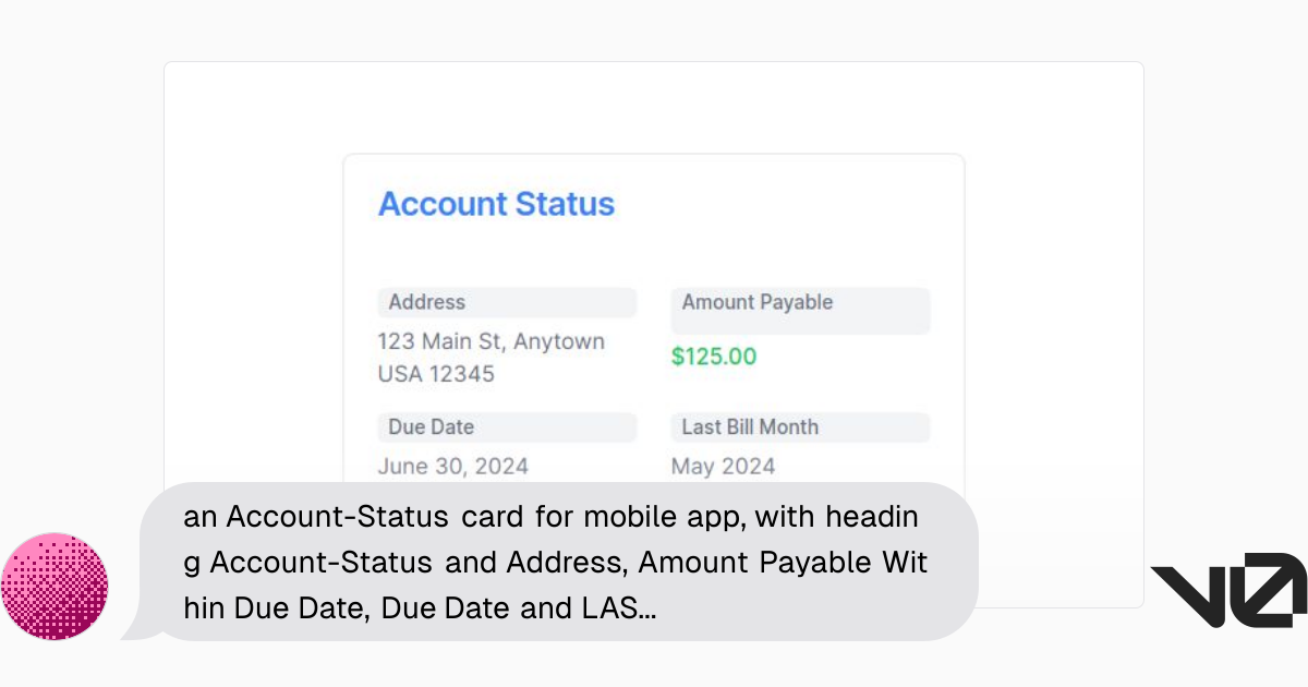 an Account-Status card for mobile app, with heading Account-Status and ...