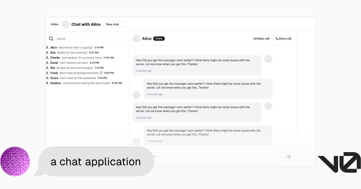 a chat application | A shadcn/ui and v0 generation - v0