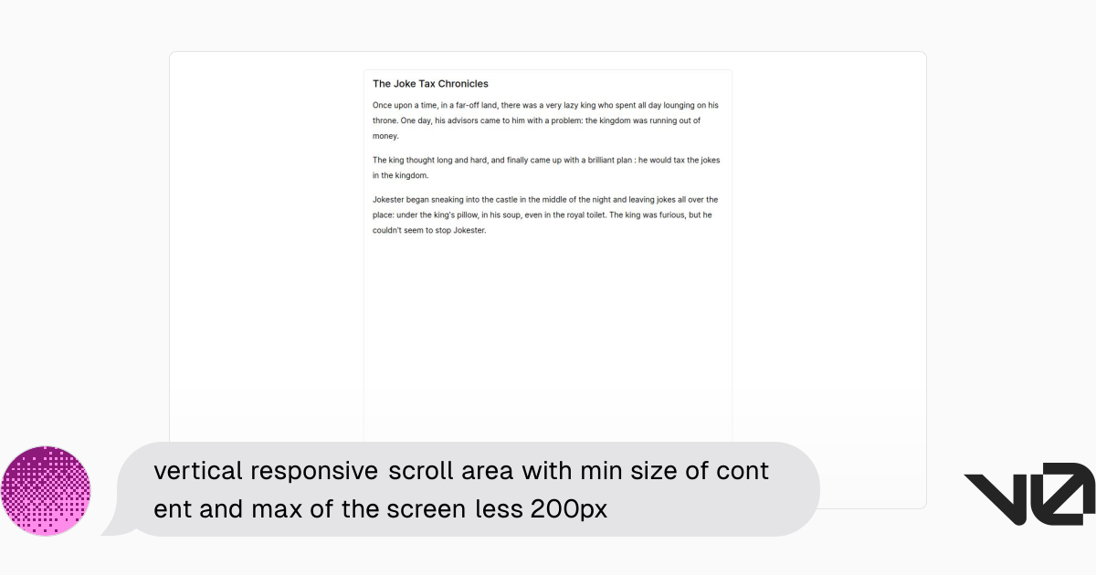 vertical responsive scroll area with min size of content and max of the ...