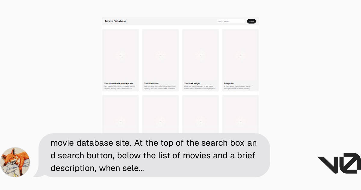 movie database site. At the top of the search box and search button ...