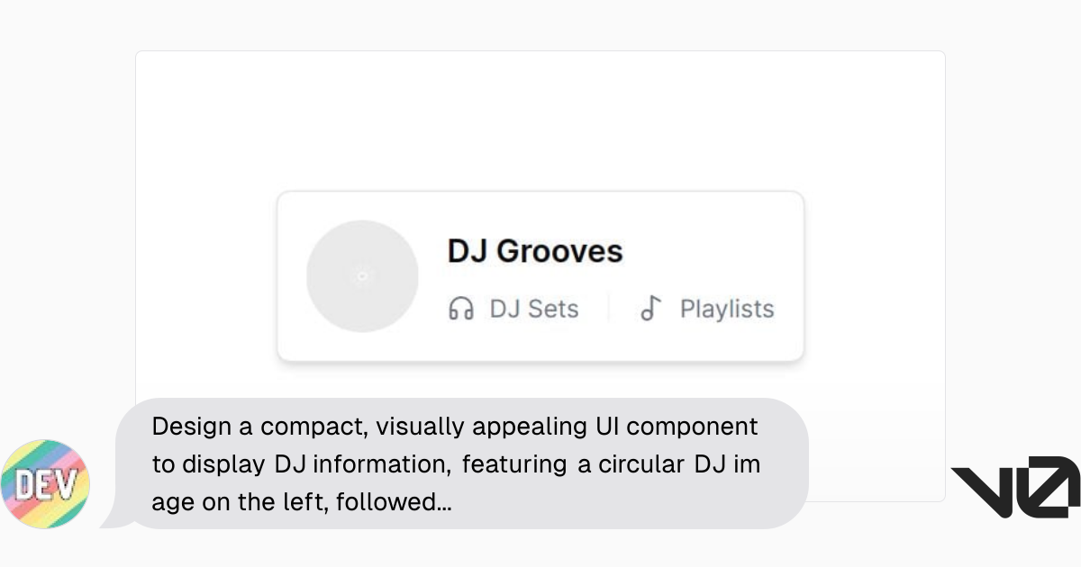 Design a compact, visually appealing UI component to display DJ ...